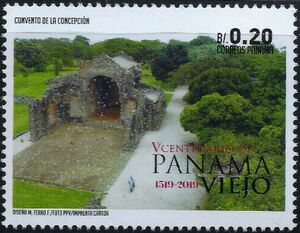 Sello: Convent of the Conception (Panamá(500th Anniversary of Founding ...