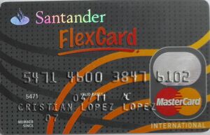 Tarjeta de Banco: Santarder Flexcard (Banco Santander, MéxicoCol:MX-MC-0159