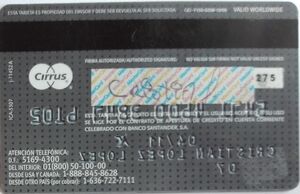Tarjeta de Banco: Santarder Flexcard (Banco Santander, MéxicoCol:MX-MC-0159