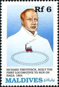 Stamp: Richard Trevithick (1771-1833) (Maldives(Railway Pioneers) Mi:MV ...
