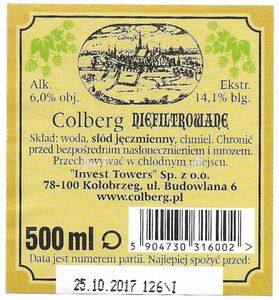 Drink Label: Colberg Niefiltrowane (Colberg, Poland) Col:PL-BEER-005259