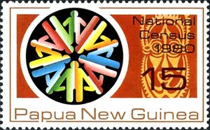Stamp: Population symbol (Papua New Guinea(National Census 1980) Mi:PG ...