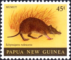Stamp: Long-nosed Spiny Bandicoot (Echymipera rufescens) (Papua New ...
