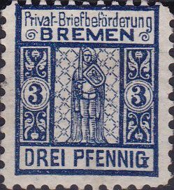 Stamp: Roland Statue (Germany, Imperial Era Private Post Offices(Bremen ...