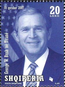 Stamp: George W. Bush (Albania) (Visit of President George W. Bush to ...