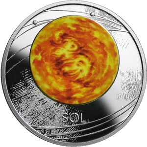 Coin: 1 Dollar (Solar System - Sun) (Niue) (Numismatic Product - Solar ...