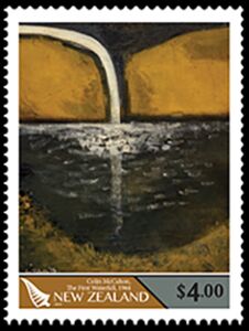 Stamp: The First Waterfall (New Zealand(Art of Colin McCahon (2019)) Mi ...
