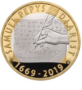 Coin: 2 Pounds (350 years of Samuel Pepys Diarist. Silver) (United ...