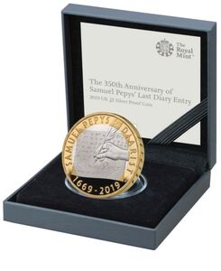 Coin: 2 Pounds (350 years of Samuel Pepys Diarist. Silver) (United ...