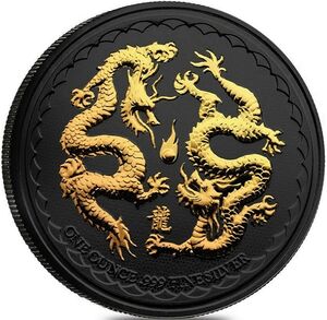 Coin: 2 Dollars (Double Dragon gilded) (Niue(Numismatic Product ...