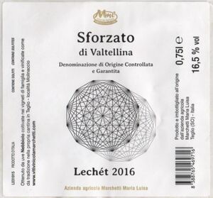 Drink Label: Sforzato di Valtellina DOCG (Azienda Vitivinicola ...