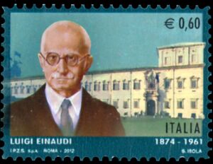 Stamp: Luigi Einaudi (1874-1961) (ItalyMi:IT 3540,Yt:IT 3301,Sg:IT 3408 ...