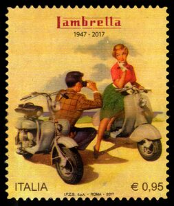 Stamp: 70th Anniversary of the Lambretta (Italy(Excellencies of the ...