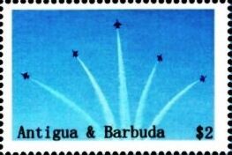 Stamp: Jet Fighters in Fan Formation (Antigua and Barbuda(International ...