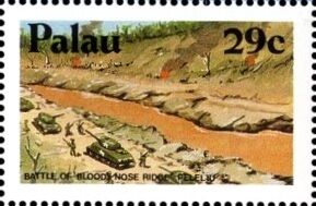 Stamp: Battle of Bloody Nose Ridge, Peleliu (Palau(Pacific Theatre in ...