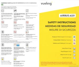 Safety Card: Airbus A321 (Vueling, SpainCol:VLG-ES-0017