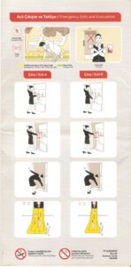 Safety Card: Airbus 340-300 (Turkish Airlines, Türkiye (Turkey)Col:THY ...