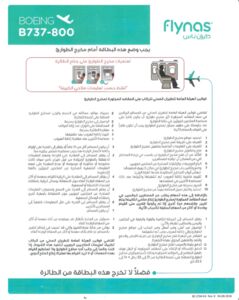 Safety Card: Boeing B737-800 (Flynas, Saudi ArabiaCol:KNE-SA-0001