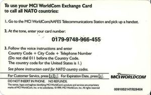 Phonecard: AAFES - Operation Joint Guardian (MCI (MCI), United States ...