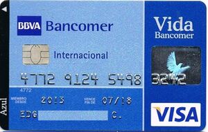 Tarjeta de Banco: Azul (Bancomer, MéxicoCol:MX-VI-0002.08