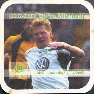 Beer Coaster: Vfl Wolfsburg. Stefan Effenberg (Vfl Wolfsburg, Germany ...