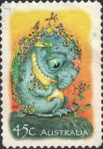 Stamp: Bunyip (Australia(Stamp Collecting Month: The Magic Rainforest ...