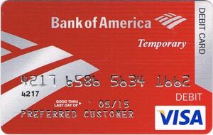 Bank Card: Bank of America Temporary (Bank of America, United States of ...