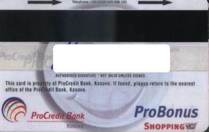 Bank Card: ProCredit Bank ProBonus Shopping (ProCredit Bank, KosovoCol ...