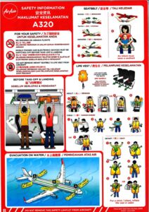 Safety Card: A320 (Air Asia Indonesia, IndonesiaCol:AVQ-ID-0001