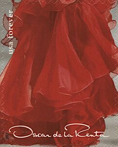 Stamp: Oscar de la Renta - red design (United States of America(Oscar ...
