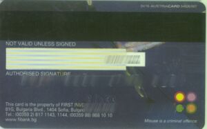 Bank Card: FiBank Visa Credit Dark Blue - 04/16/007 (First Investment ...