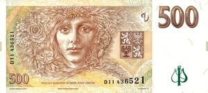 Banknote: 500 Korun (Czech Republic(1997-2018 Issue) Wor:P-20b