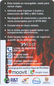 Transport Ticket: Pasajero Mio Multiple (Transportes MIO, Colombia ...