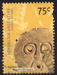 Stamp: Funerary mask, Tafi culture (Argentina) (Argentine Culture) Mi ...
