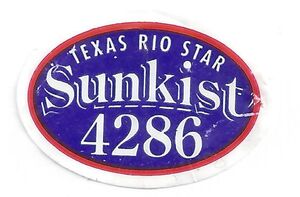 Fruit Sticker: Texas Rio Star Sunkist #4286 USA (United States of ...