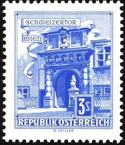 Stamp: Swiss Gate, Vienna Hofburg (Austria(Buildings) Mi:AT 1119,Sn:AT ...