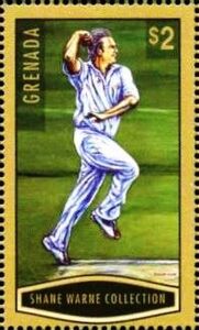 Stamp: Shane Warne (Grenada(Shane Warne, Cricket Player) Mi:GD 6029,Sn ...
