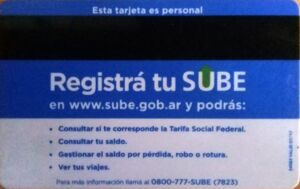Transport Ticket: SUBE - Blue Design - Valid 24583 (SUBE - Sistema ...