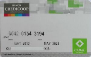 Bank Card: Banco Credicoop (Banco Credicoop, ArgentinaCol:AR-CA-0011.02