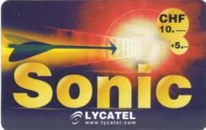Telefonkarte: Sonic (10+5 Yellow) (Lycatel, Schweiz(Sonic) Col:CH-LYC ...