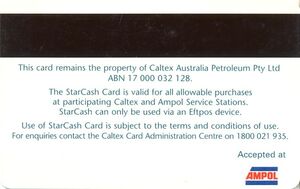 Gift Card: Universe-Stars (Caltex, Australia(Caltex-Ampol) Col:AU-CALT ...