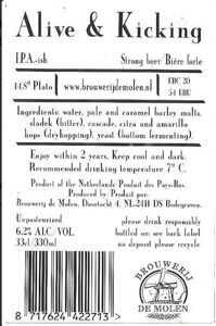 Drink Label: Alive & Kicking (Brouwerij de Molen, NetherlandsCol:NL ...