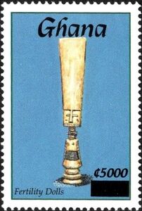 Stamp: Fertility Doll overprint (Ghana(Fertility Dolls) Mi:GH 3883,Sn ...