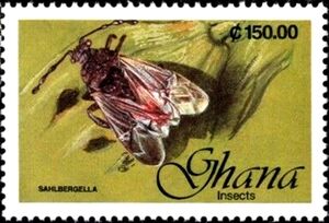Stamp: Sahlbergella (Ghana(Insects) Mi:GH 1602,Sn:GH 1354,Sg:GH 1636