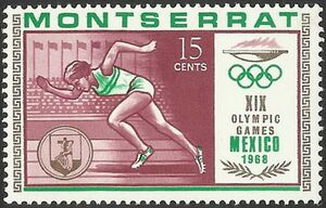 Stamp: Running (Montserrat(Summer Olympic Games 1968 - Mexico City) Mi ...