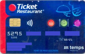 Bank Card: Ticket Restaurant (Edenred, RomaniaCol:RO-MC-0347