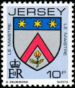 Stamp: Arms of the "Le Maistre" Family (Jersey(Definitive Series 1981 ...