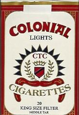 Cigarette Pack: Colonial Lights (BelizeCol:BZ-CT-0004
