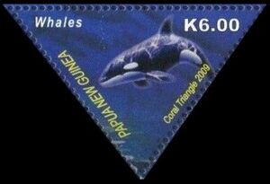 Stamp: Killer Whale (Orcinus orca) (Papua New Guinea(Coral Triangle) Mi ...
