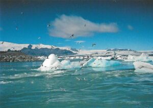Postcard: Glacial-river lagoon Jökulsárlón in Vatnajökull National Park ...